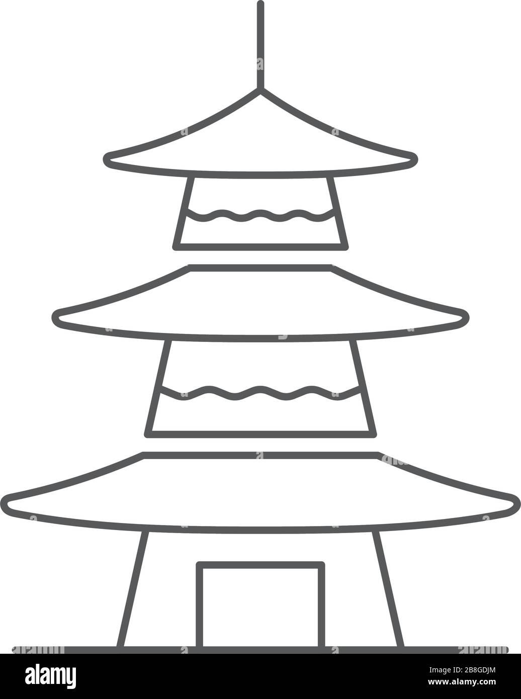 Asian pagoda vector icon symbol architecture isolated on white ...