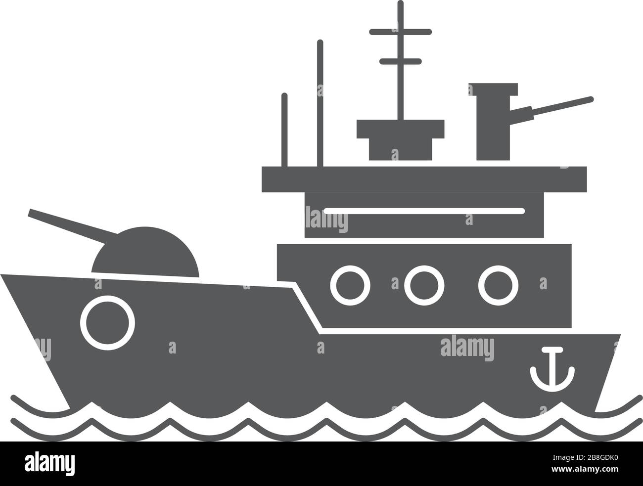 Battleship vector icon navy symbol isolated on white background Stock ...