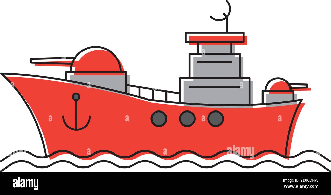 Battleship vector icon navy symbol isolated on white background Stock ...