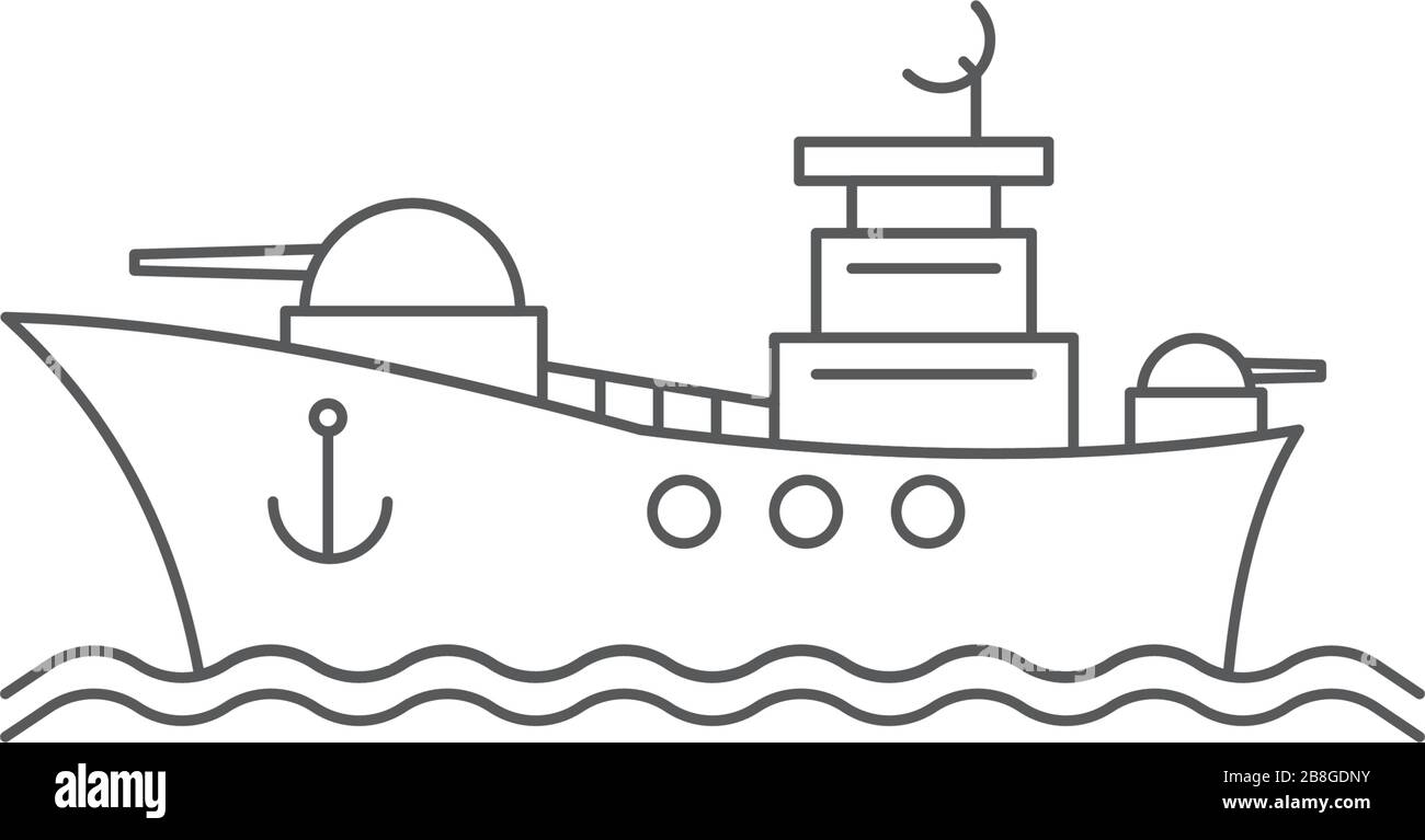 Battleship vector icon navy symbol isolated on white background Stock ...