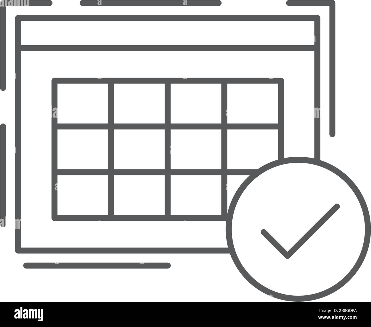 Calendar check page vector icon isolated on white background Stock ...