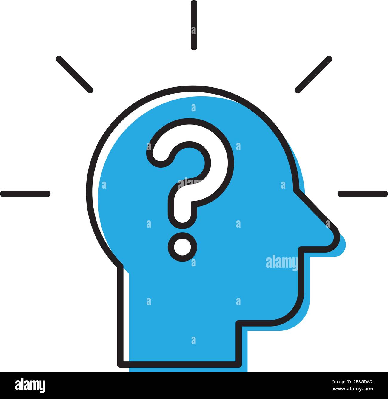 Head with question mark vector icon isolated on white background Stock ...