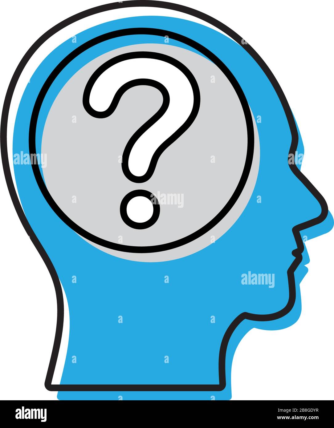 Head with question mark vector icon isolated on white background Stock ...