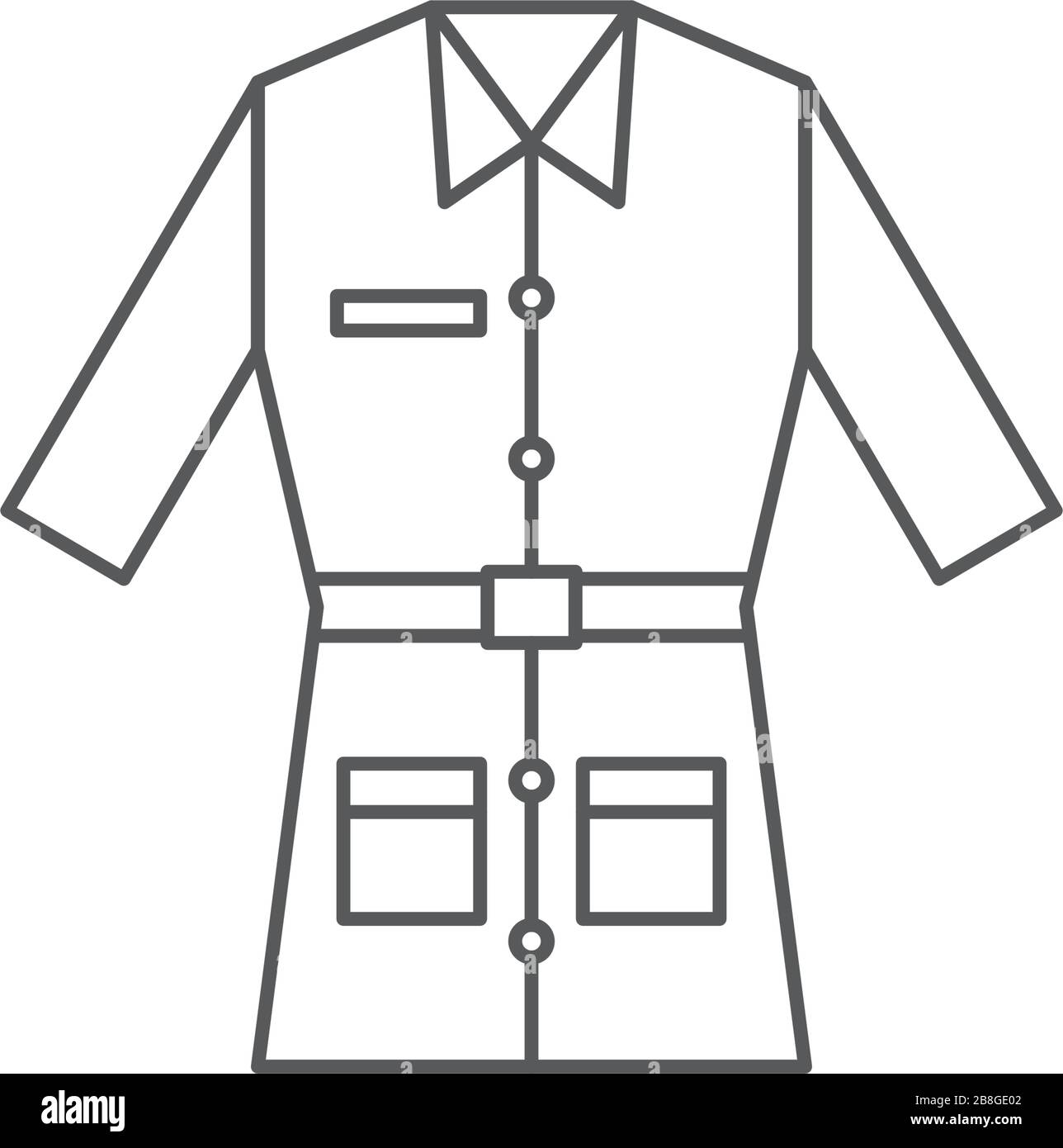 Laboratory coat vector icon symbol isolated on white background Stock ...