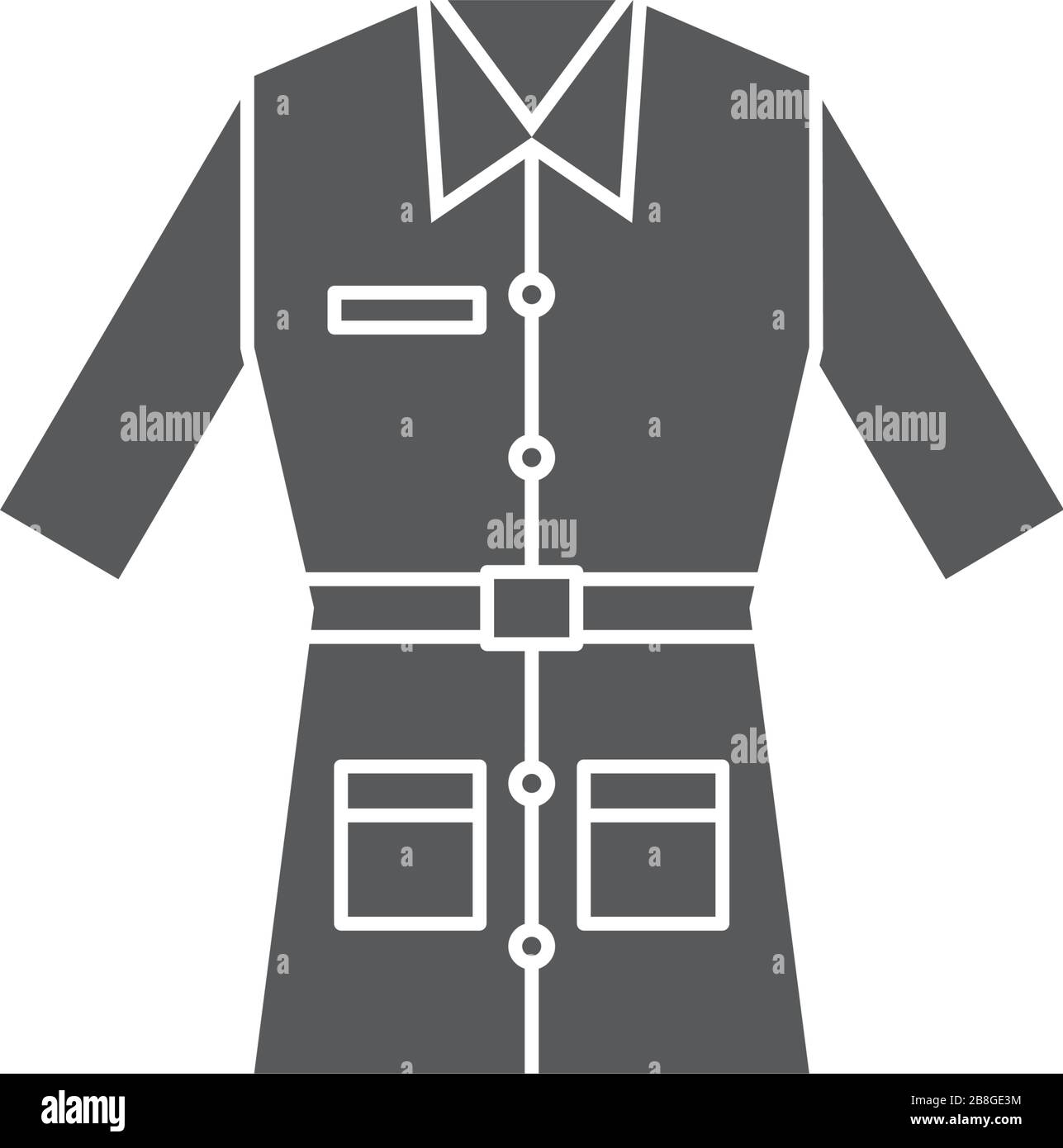 Laboratory coat vector icon symbol isolated on white background Stock ...