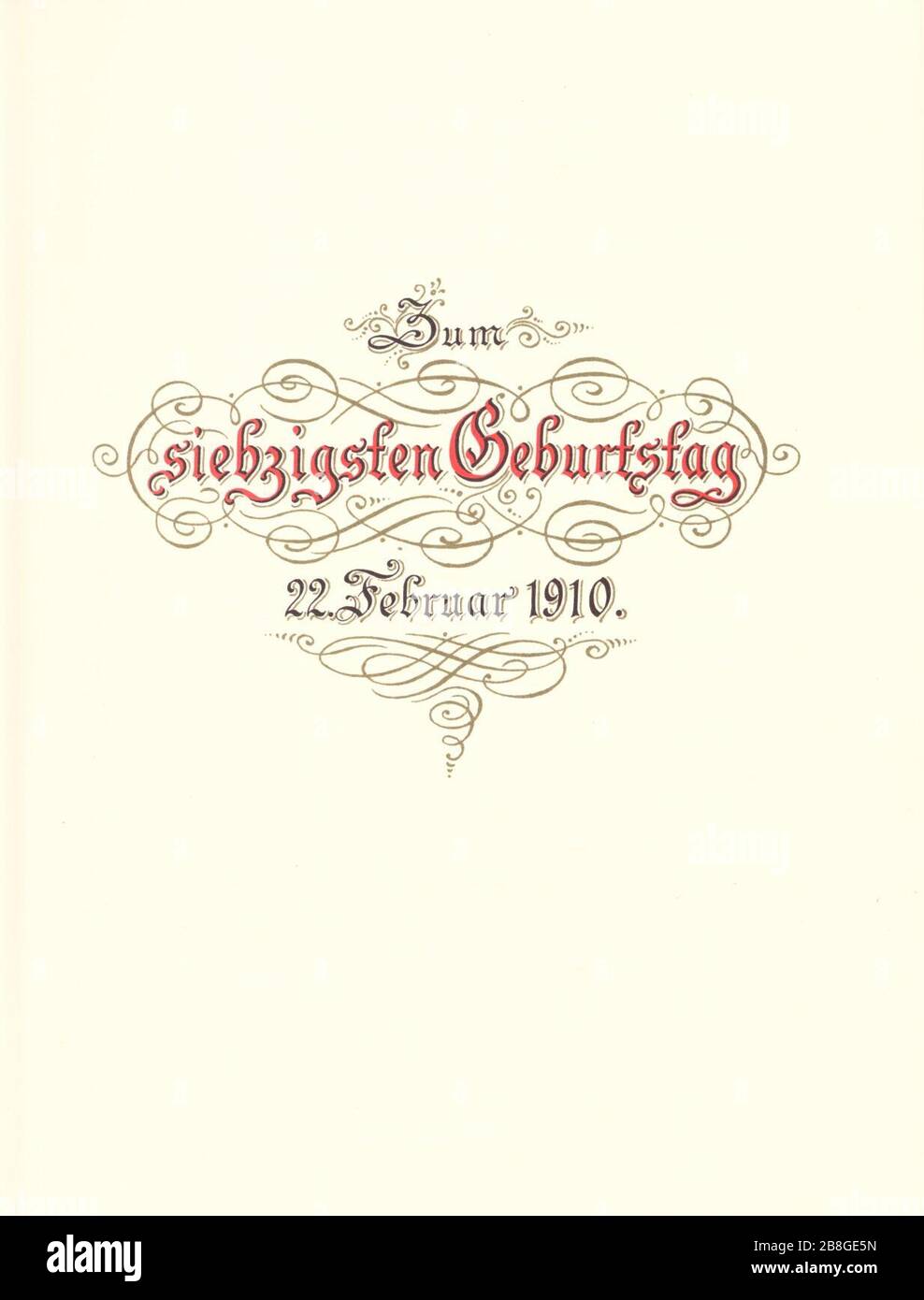 Goldenes Buch zum 70. Geburtstag August Bebel 1910 Seite 000 Stock ...
