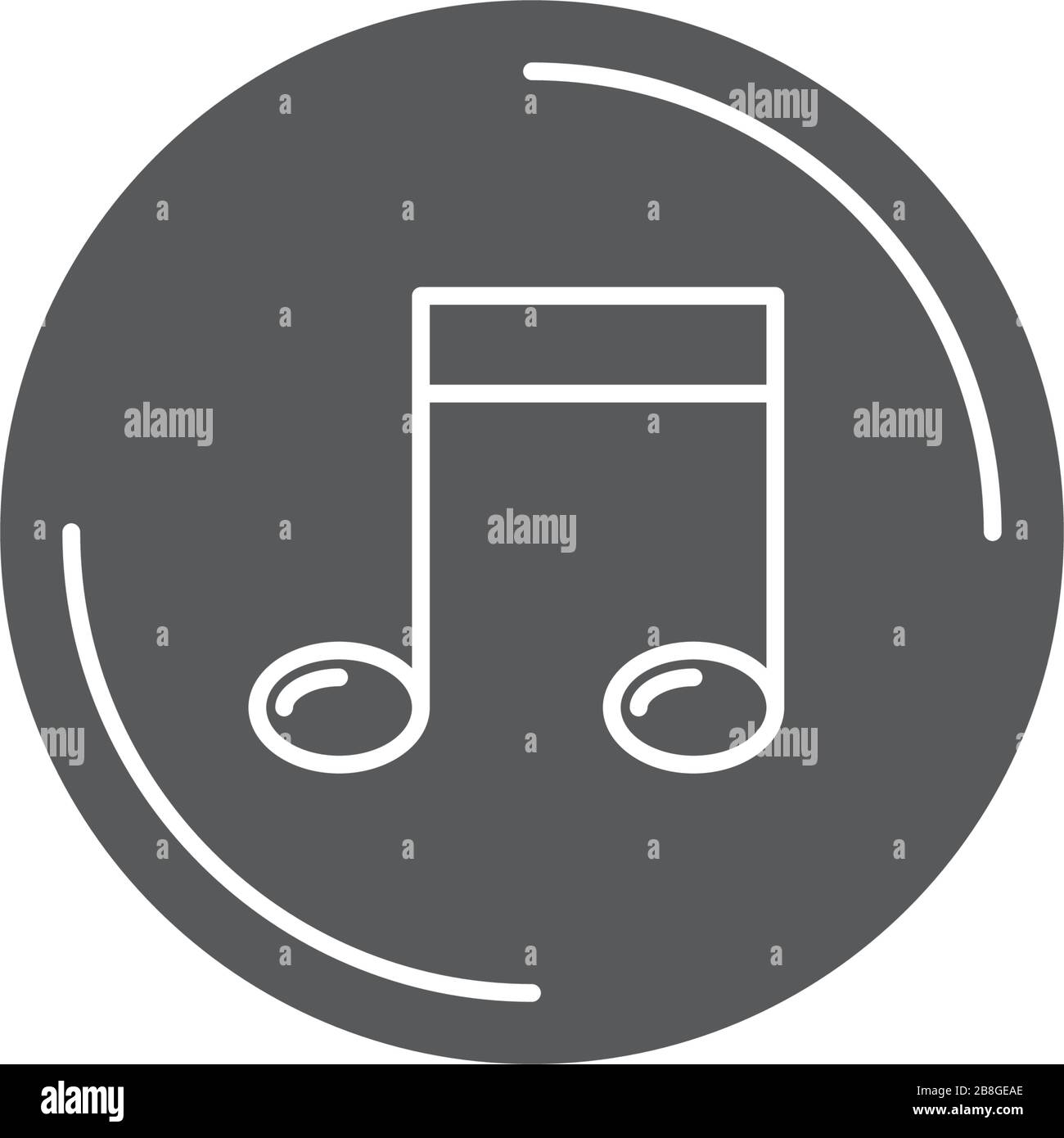 Music note button vector icon symbol isolated on white background Stock ...