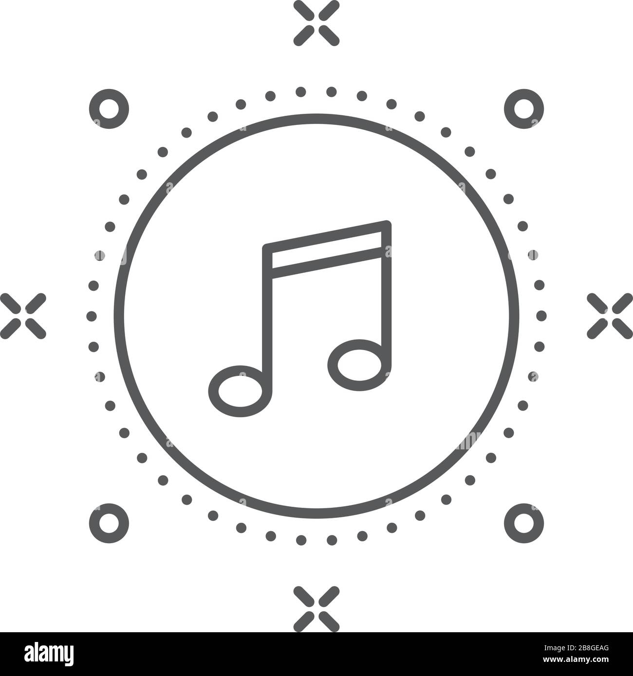 Music note button vector icon symbol isolated on white background Stock ...