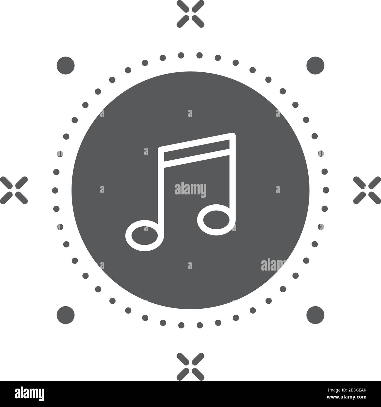Music note button vector icon symbol isolated on white background Stock ...