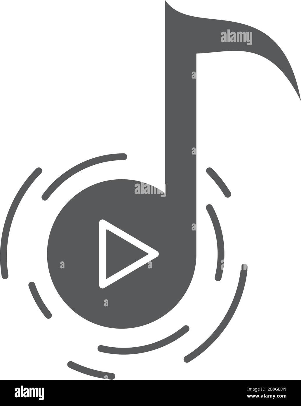 Music note button vector icon symbol isolated on white background Stock ...