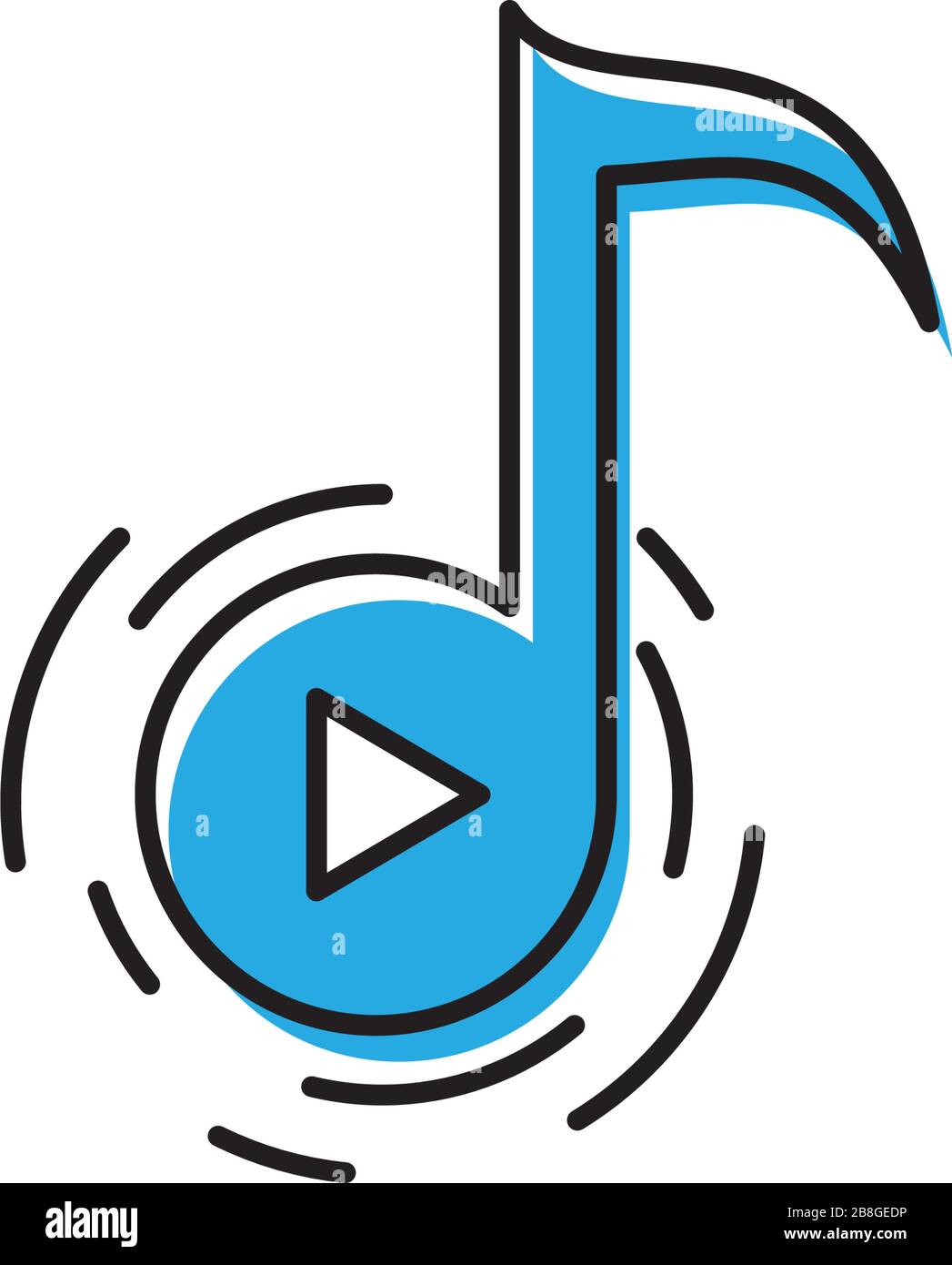 Music note button vector icon symbol isolated on white background Stock ...