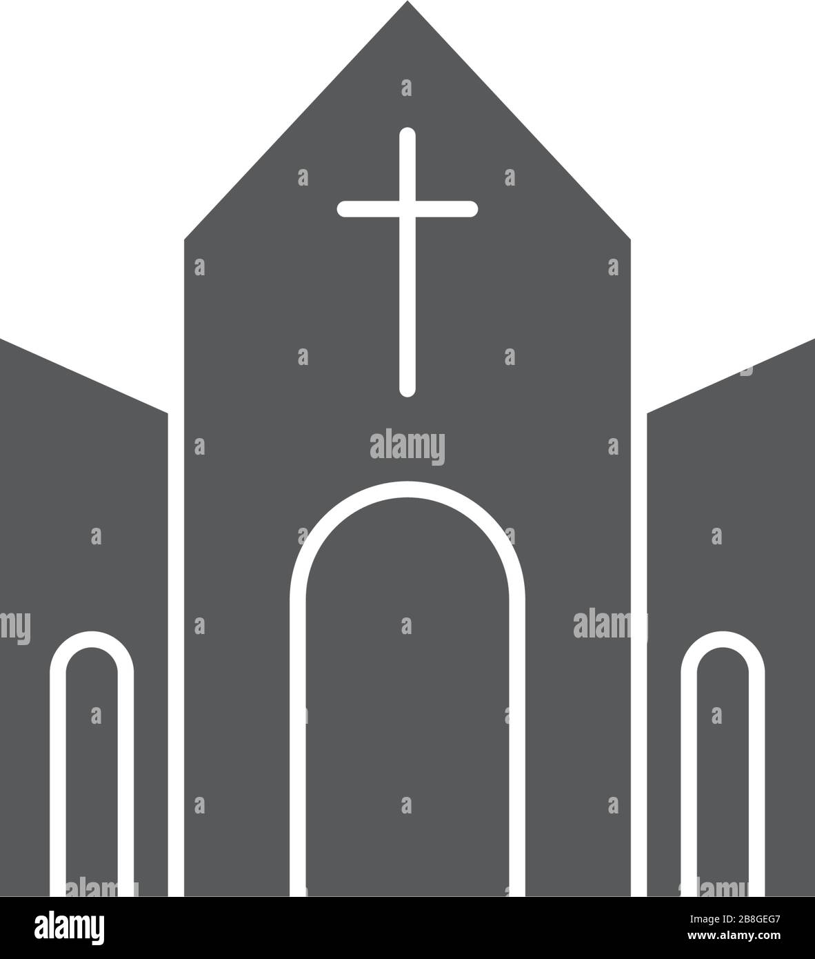 Church building vector icon symbol Christian isolated on white ...
