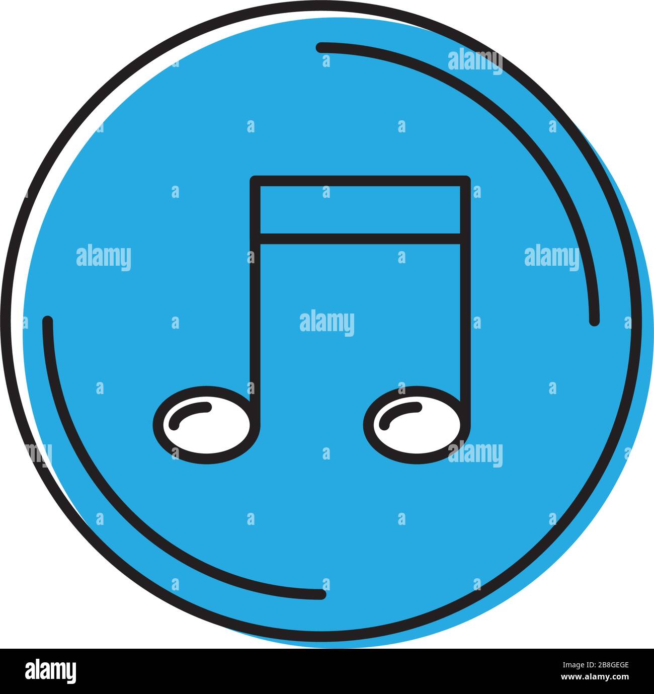 Music note button vector icon symbol isolated on white background Stock ...