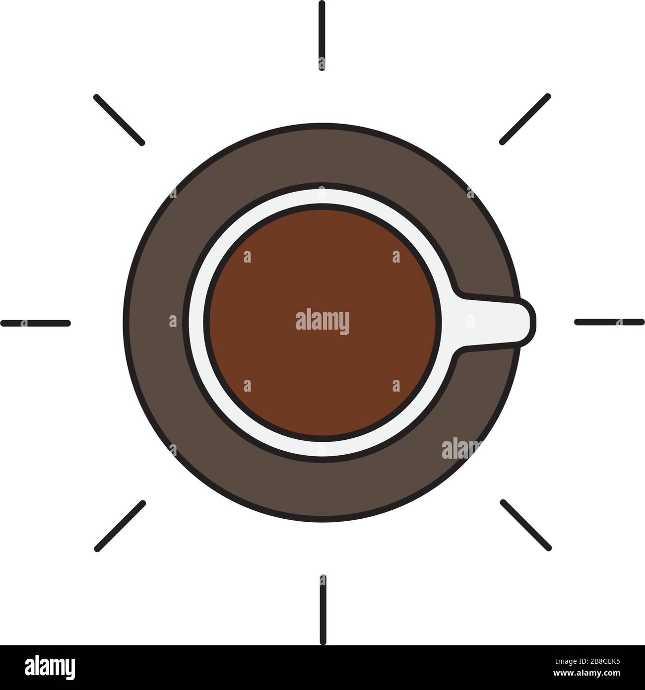 Coffee cup top view vector icon flat, isolated background Stock Vector ...