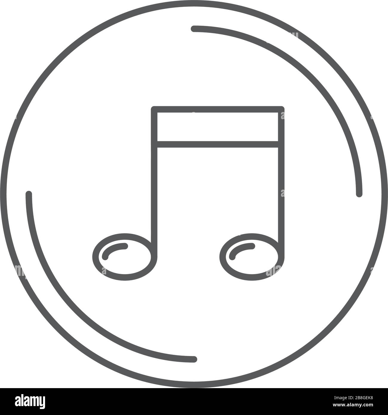 Music note button vector icon symbol isolated on white background Stock ...
