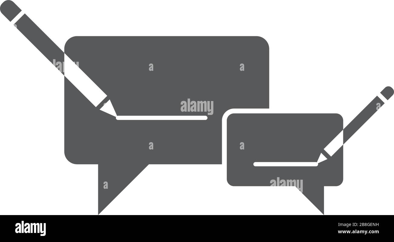 Comment writing vector icon symbol isolated on white background Stock ...