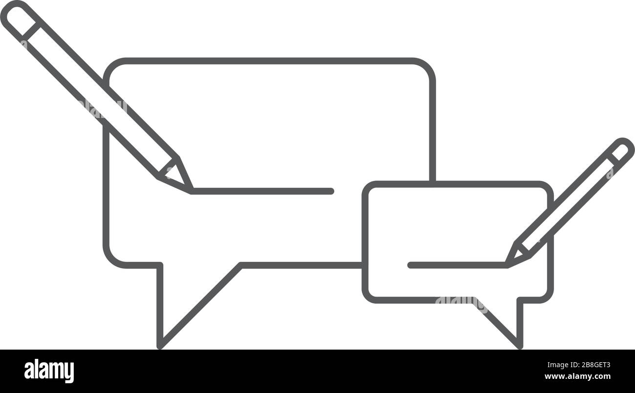 Comment writing vector icon symbol isolated on white background Stock ...