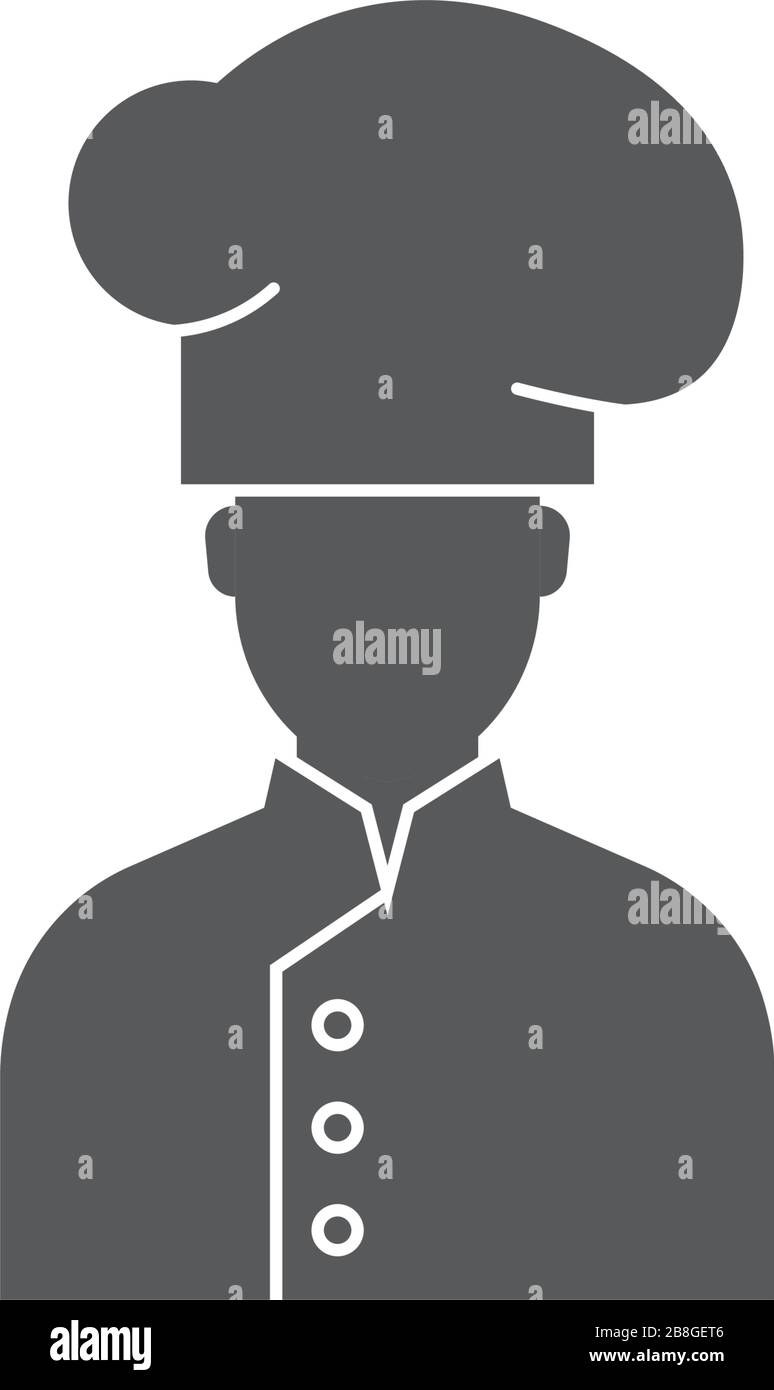 Cook man uniform vector icon symbol isolated on white background Stock ...