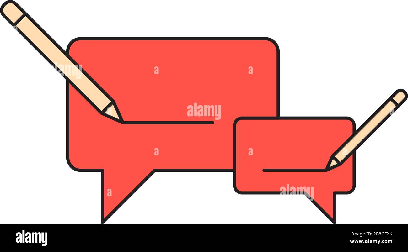 Comment writing vector icon symbol isolated on white background Stock ...