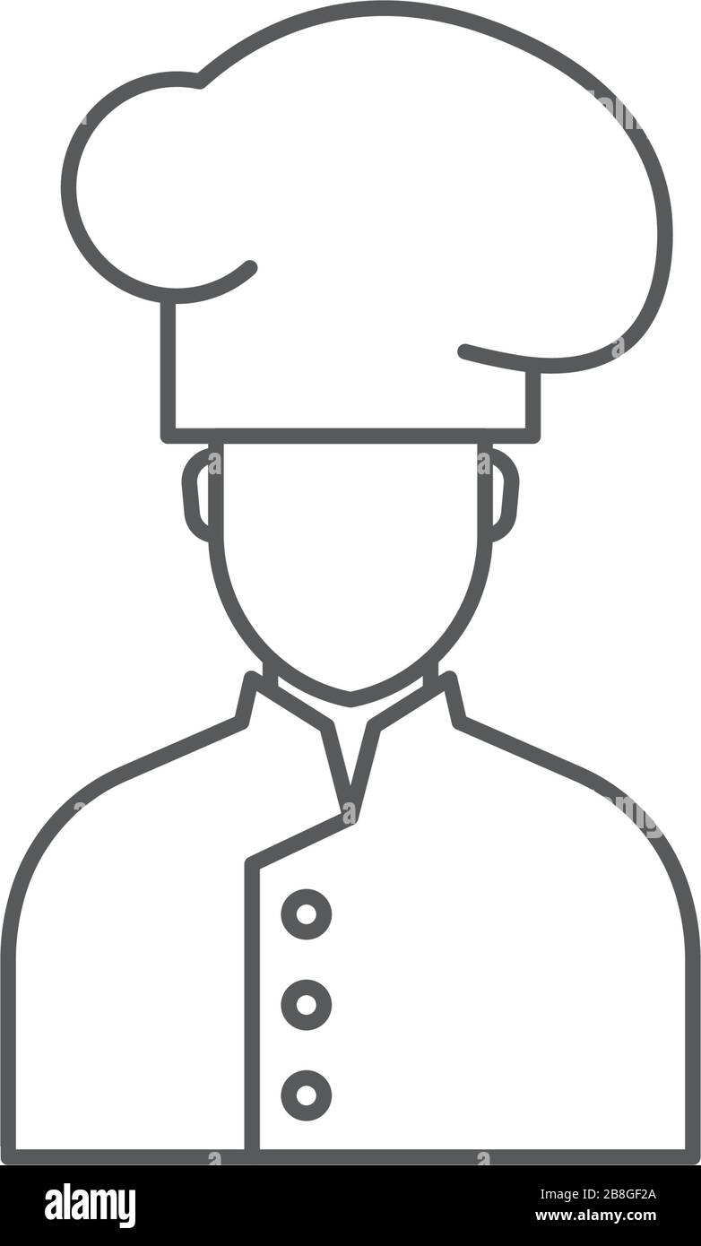 Cook man uniform vector icon symbol isolated on white background Stock ...