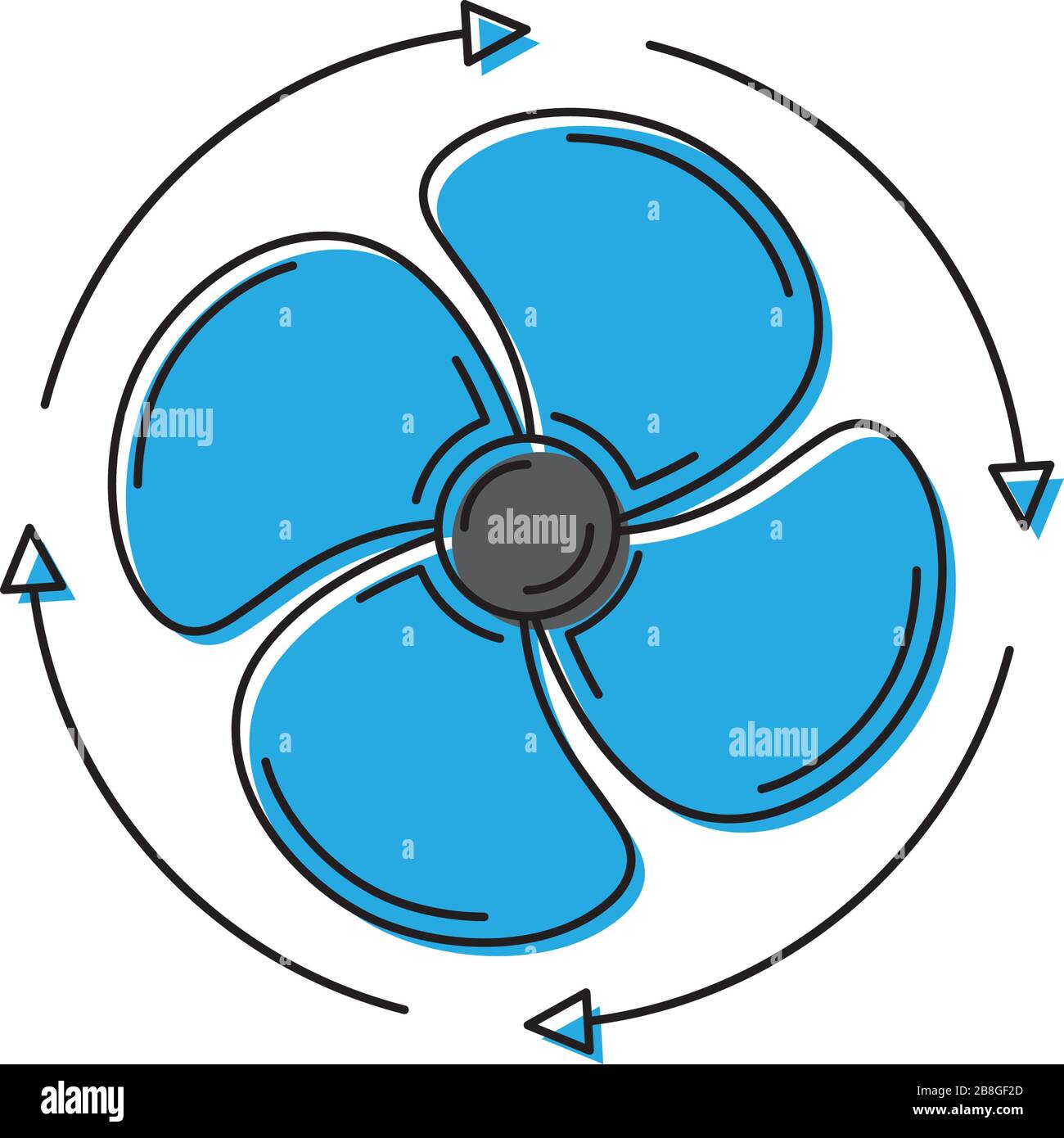 Fan rotation direction vector icon symbol isolated on white background ...