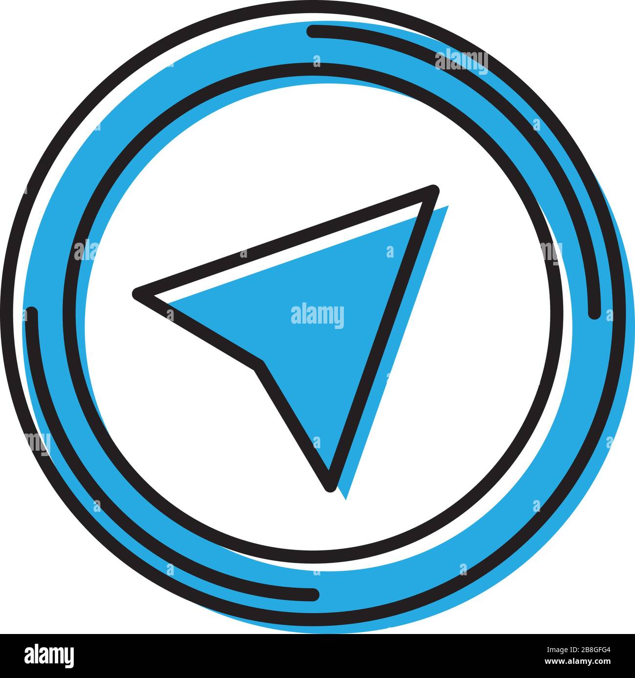 Navigation cursor vector icon symbol isolated on white background Stock ...