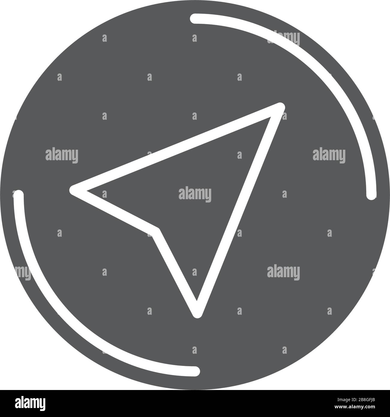 Navigation cursor vector icon symbol isolated on white background Stock ...