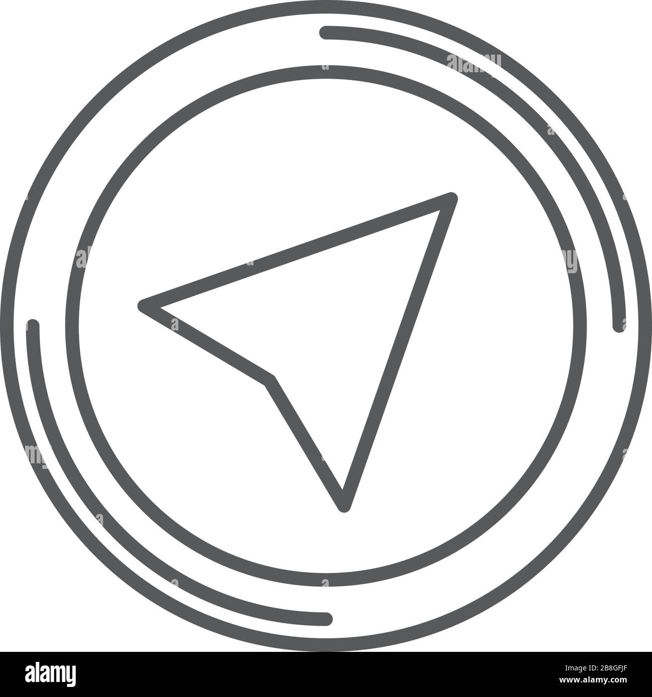 Navigation cursor vector icon symbol isolated on white background Stock ...