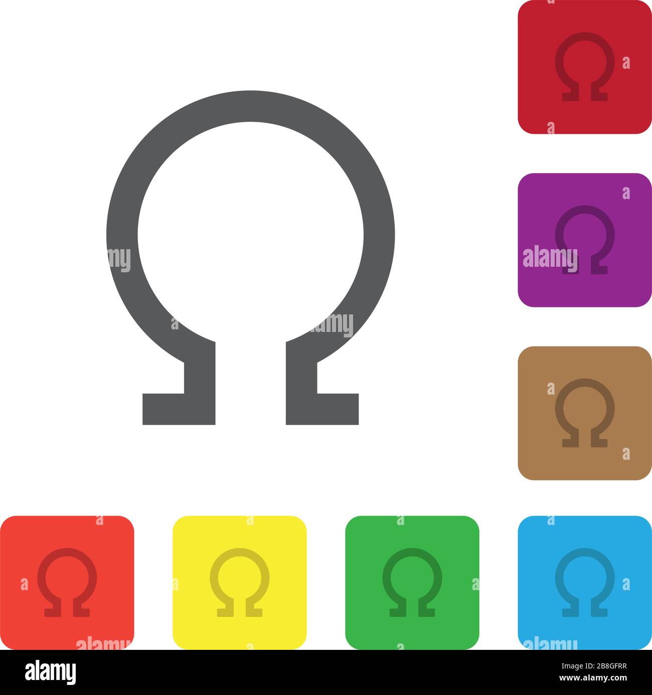 Omega letter vector icon symbol isolated on white background Stock ...