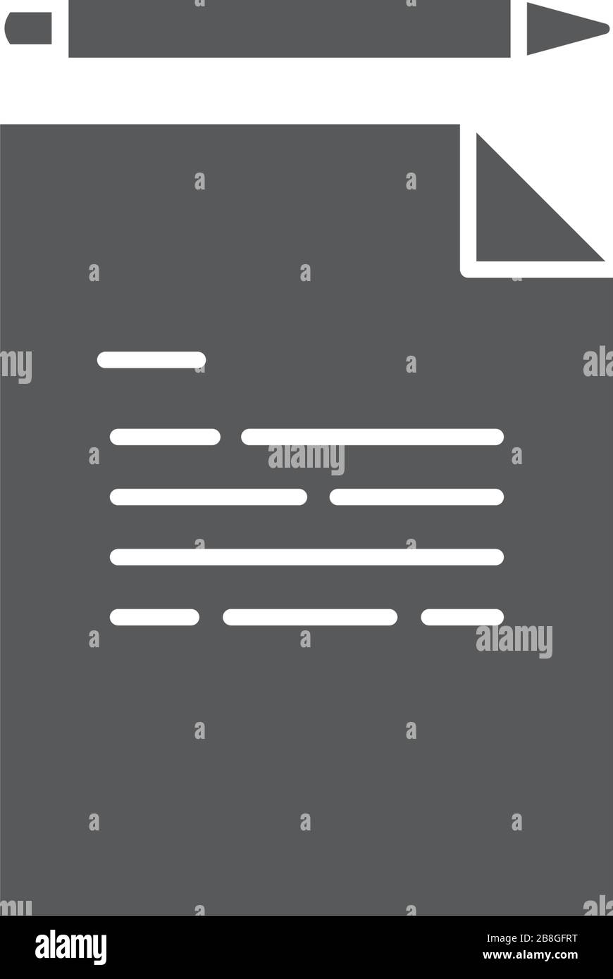 Paper and pencil vector icon symbol isolated on white background Stock ...