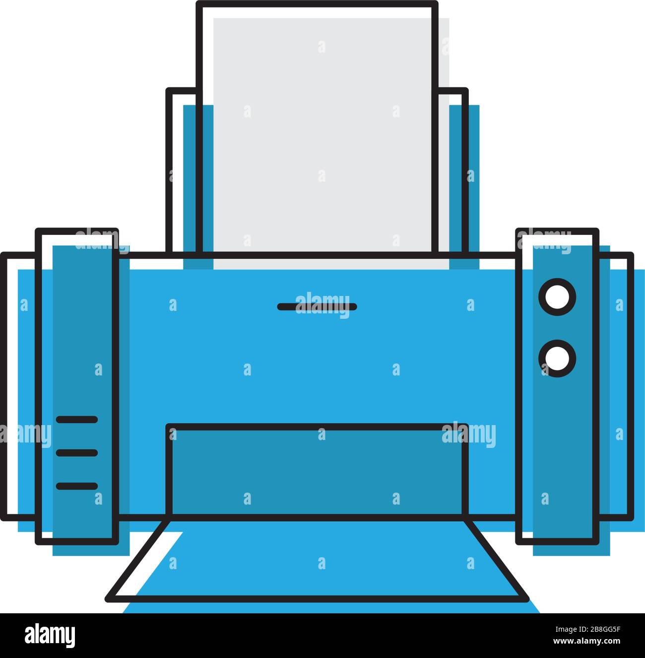 Printer printing paper machine vector icon isolated on white background ...