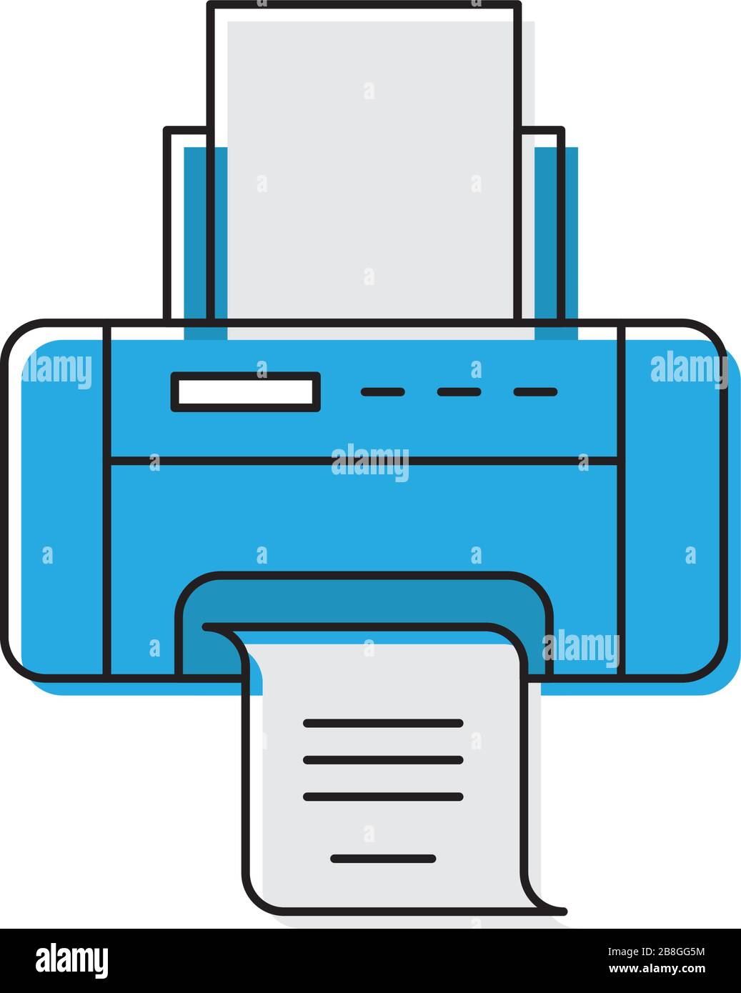 Printer printing paper machine vector icon isolated on white background ...