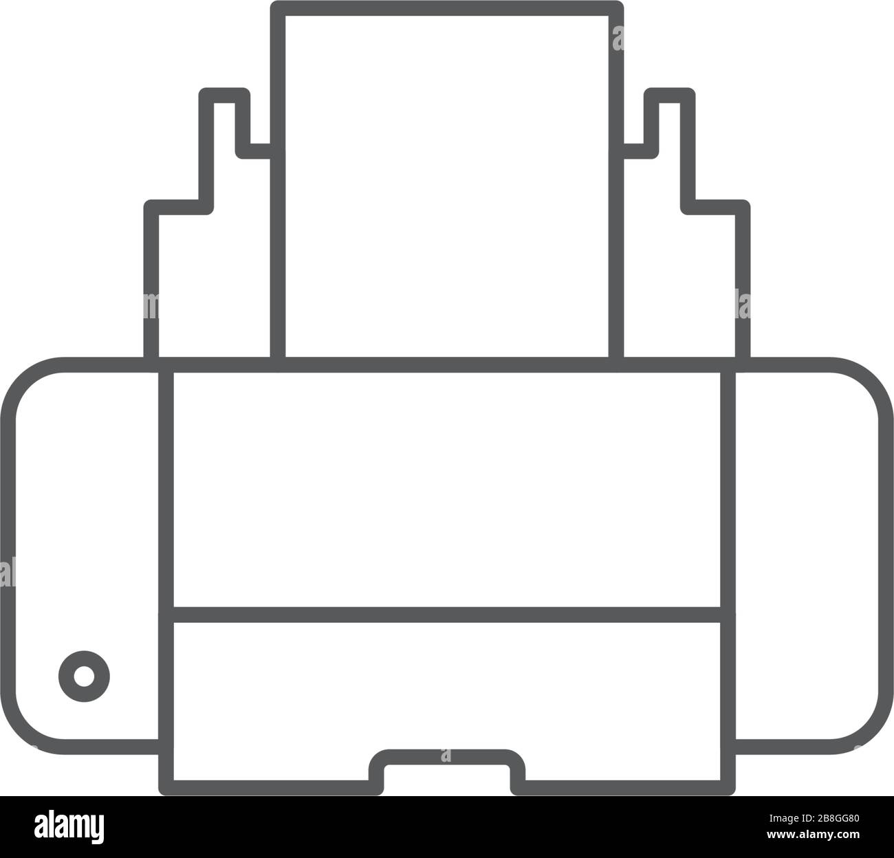 Printer printing paper machine vector icon isolated on white background ...