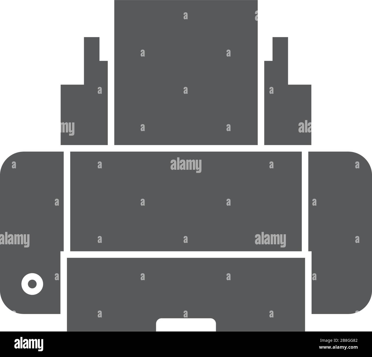 Printer printing paper machine vector icon isolated on white background ...