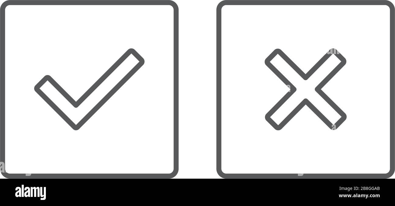 Check box line icons set isolated on white background Stock Vector ...