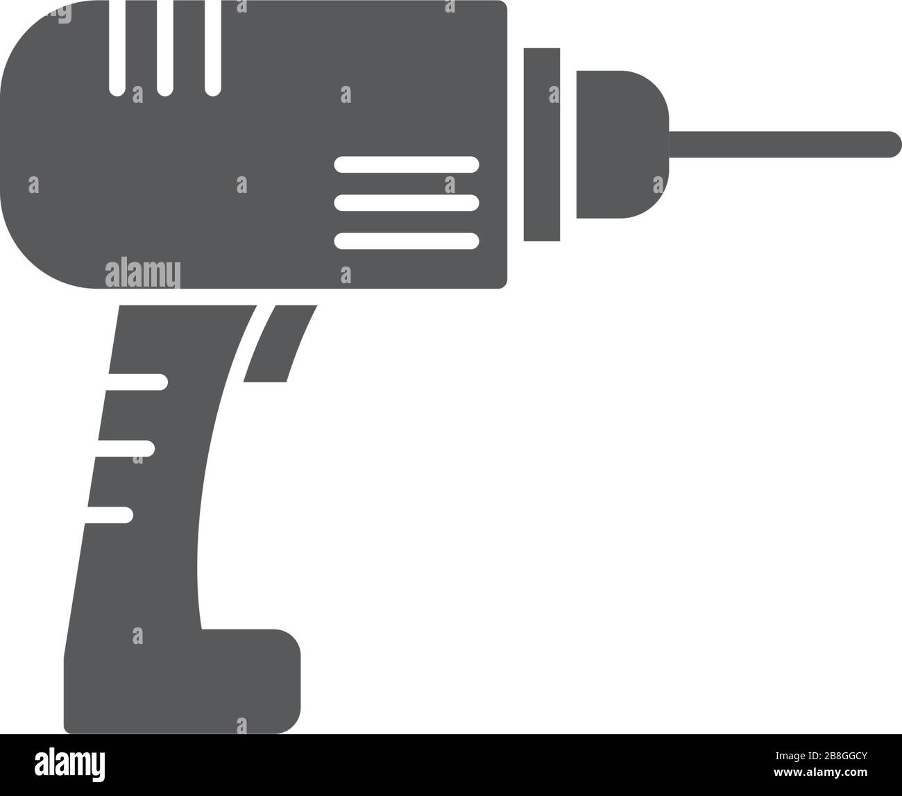 Hand Drill Machine flat vector icon isolated on white background Stock ...