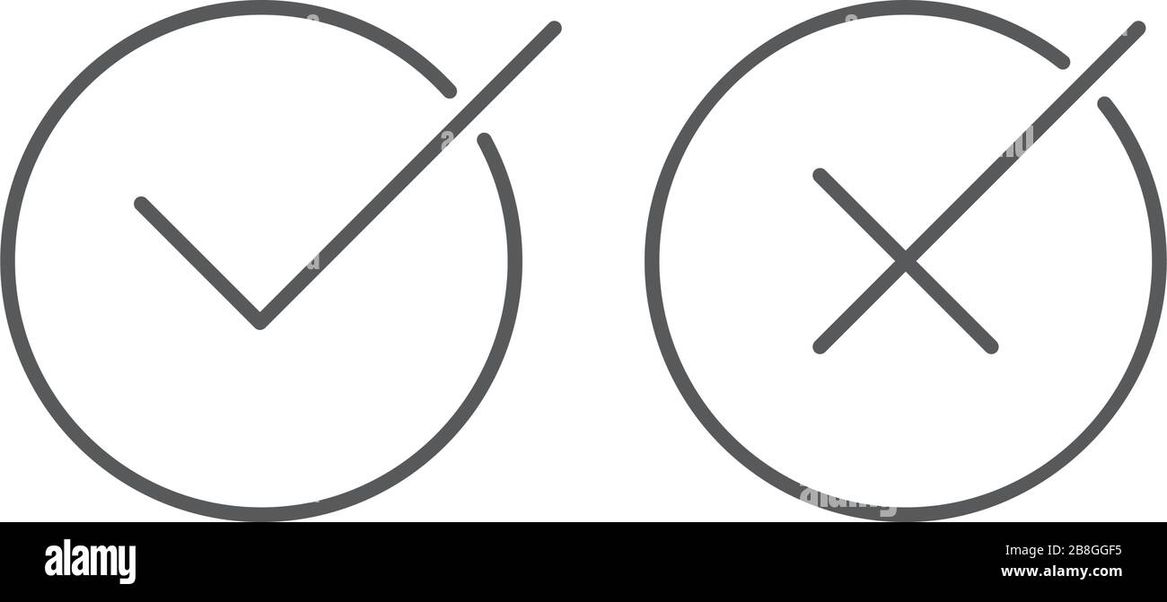 Check box line icons set isolated on white background Stock Vector ...