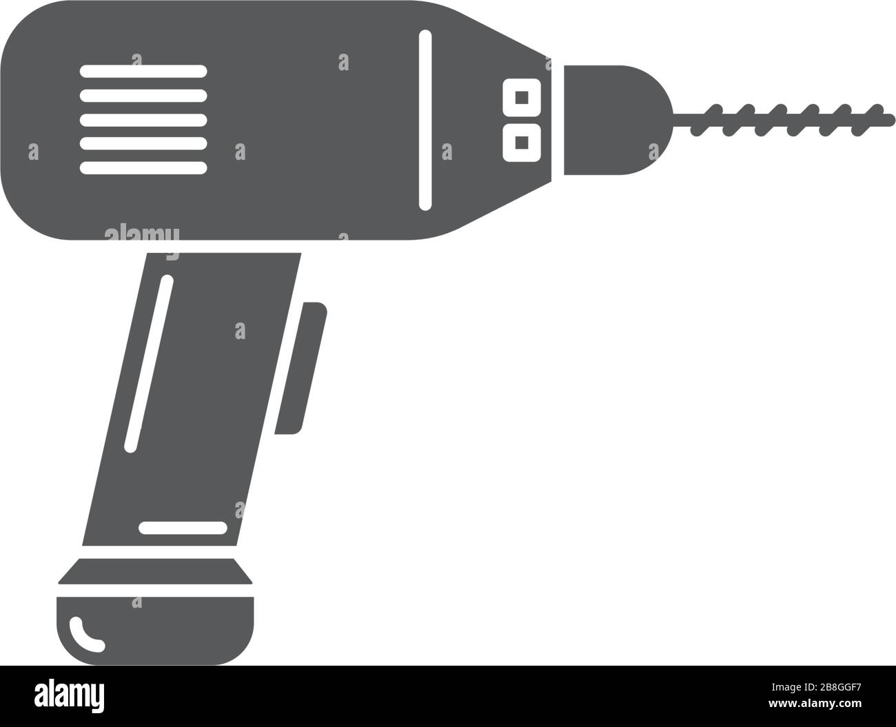 Hand Drill Machine flat vector icon isolated on white background Stock ...
