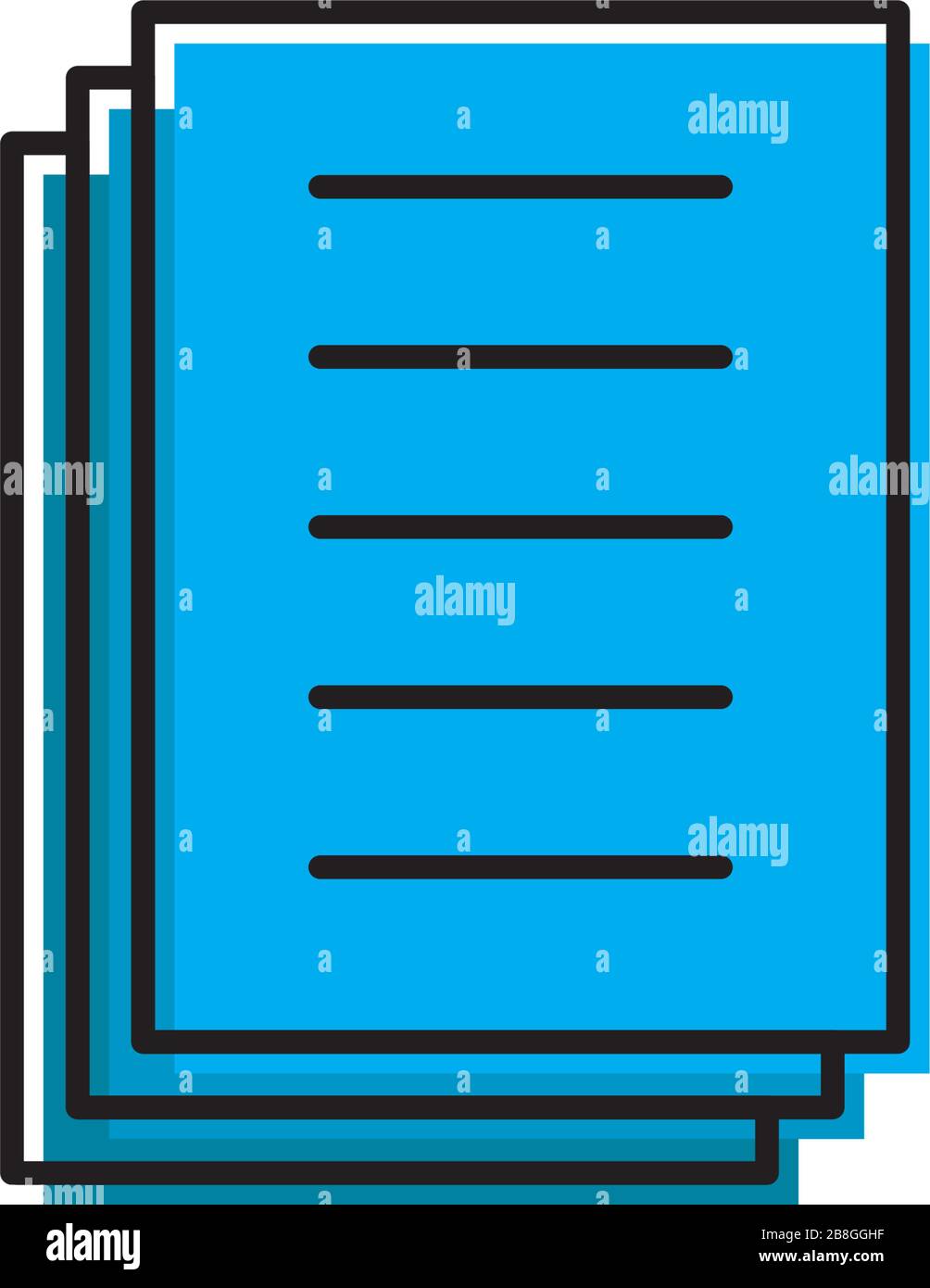 Document papers pile line icon, outline vector sign, linear style ...