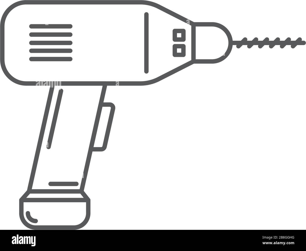 Hand Drill Machine flat vector icon isolated on white background Stock ...