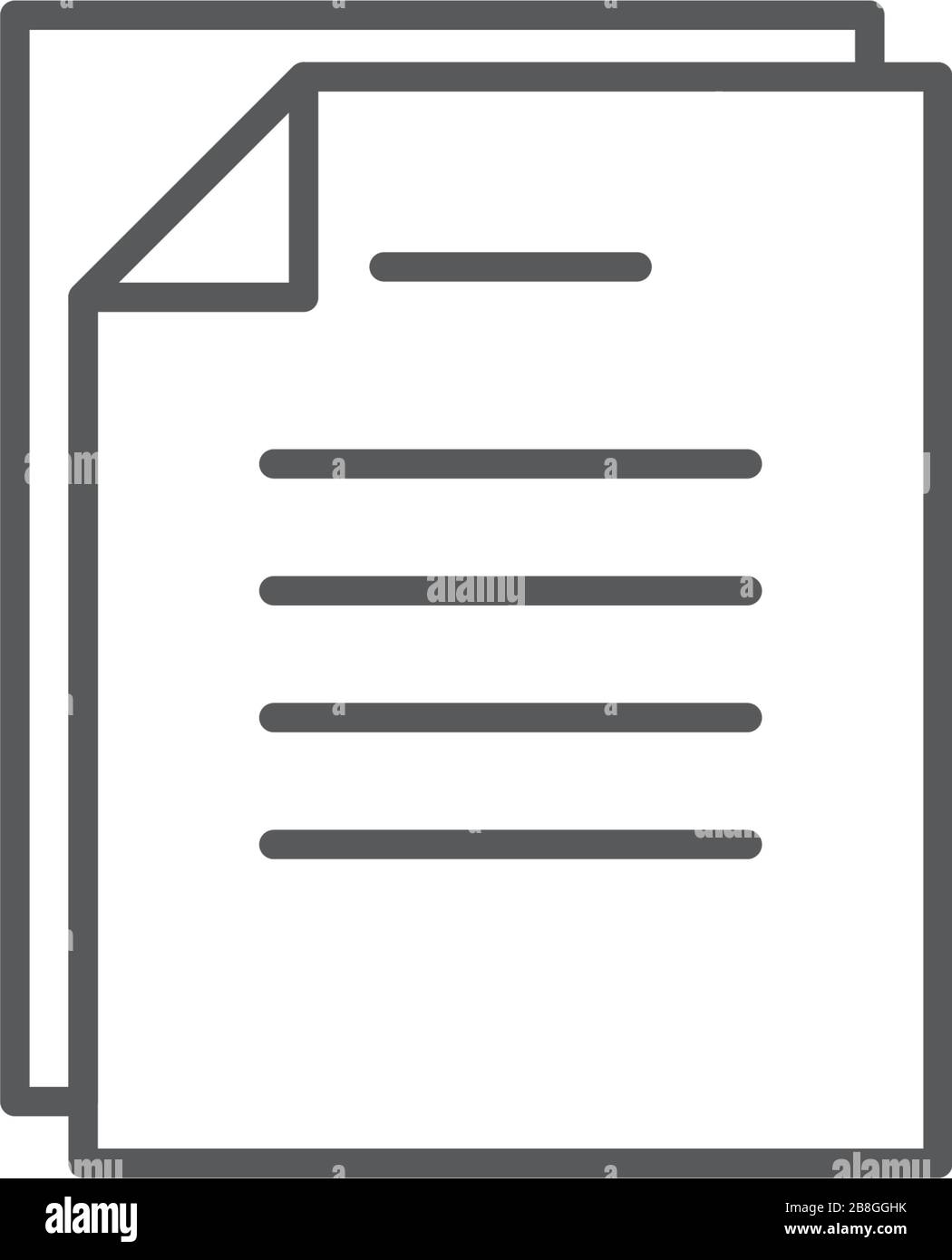 Document papers pile line icon, outline vector sign, linear style ...