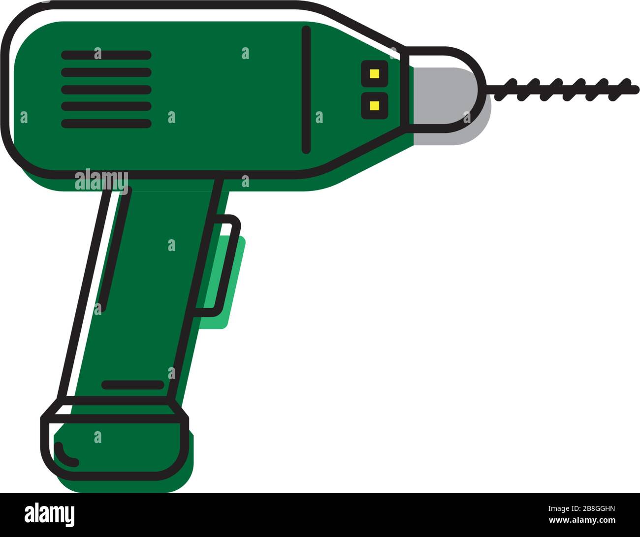 Hand Drill Machine flat vector icon isolated on white background Stock ...