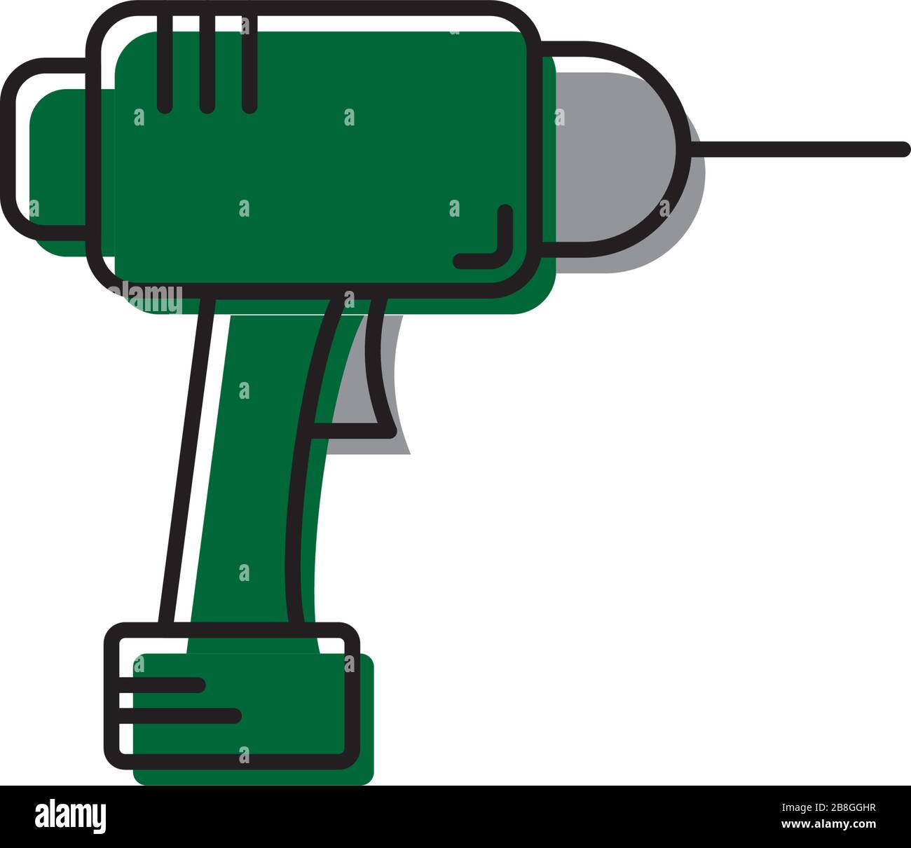 Hand Drill Machine flat vector icon isolated on white background Stock ...