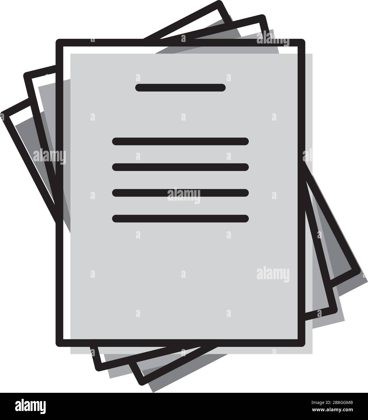 Document papers pile line icon, outline vector sign, linear style ...