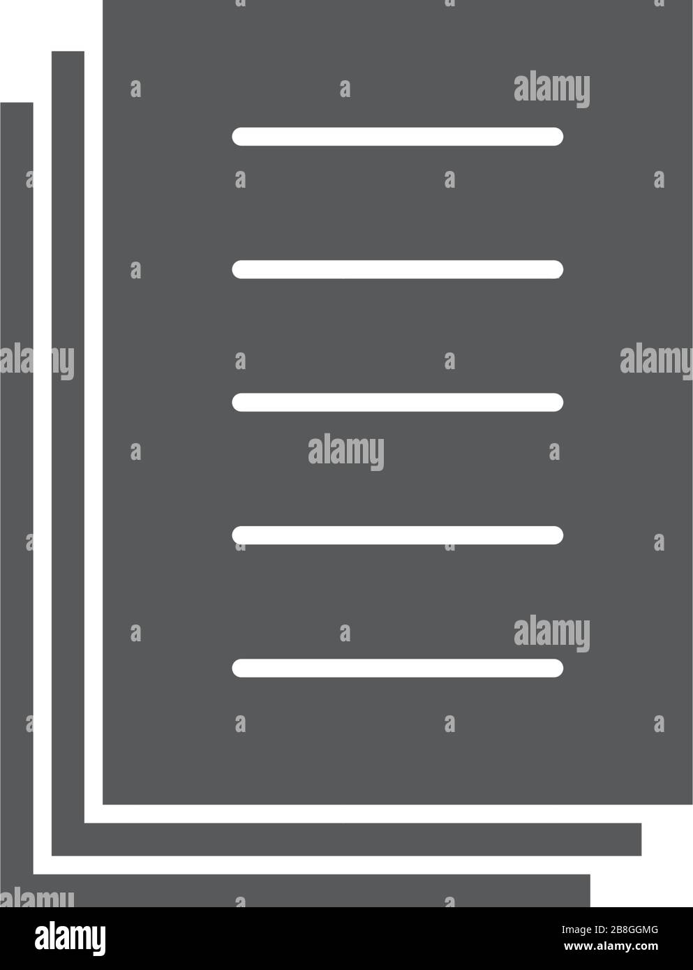 Document papers pile line icon, outline vector sign, linear style ...