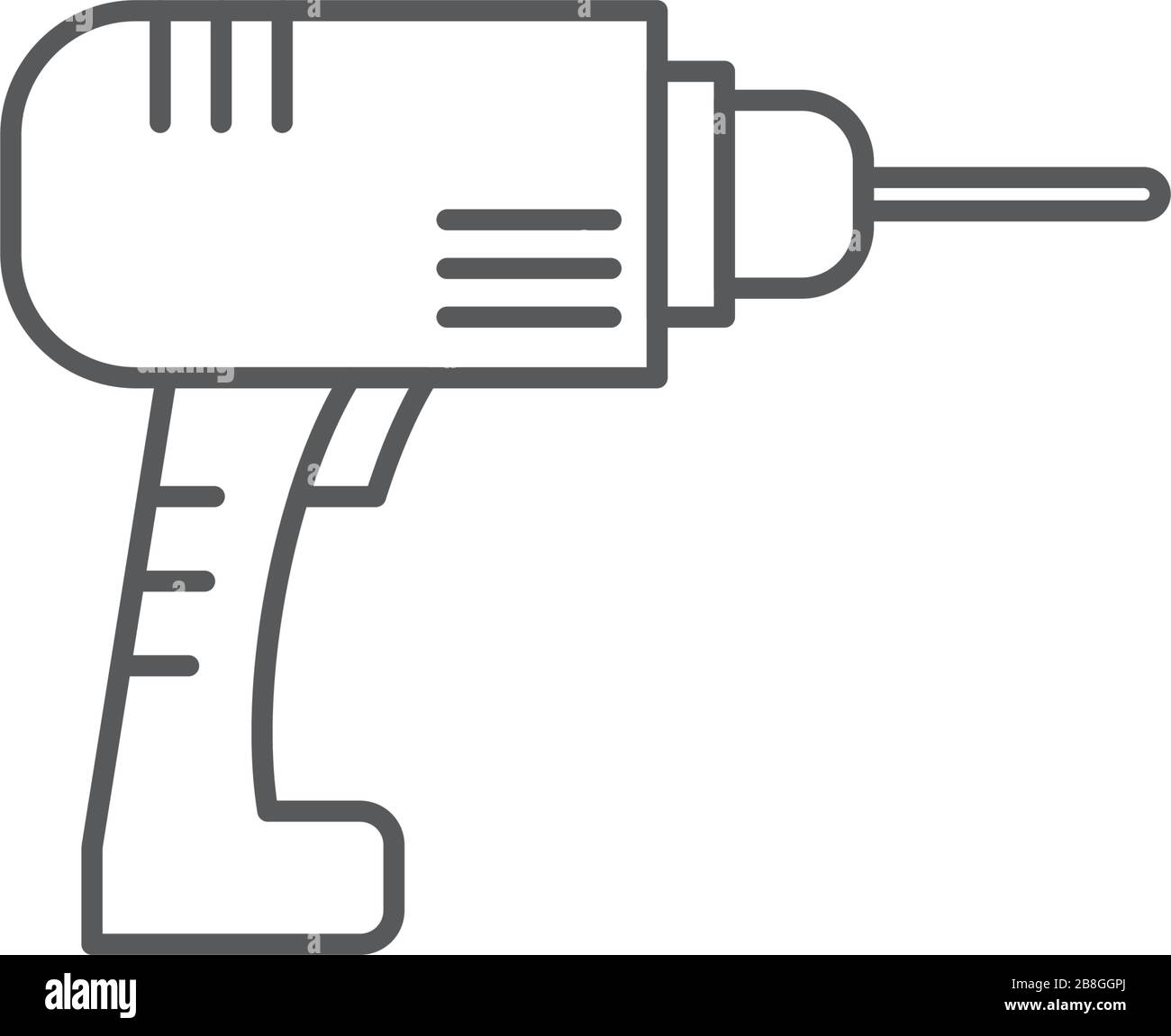Hand Drill Machine flat vector icon isolated on white background Stock ...