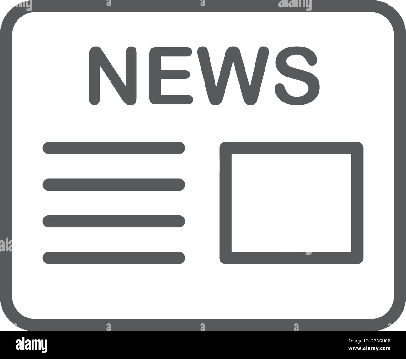 News symbol. Newspaper line icon, outline vector symbol illustration ...