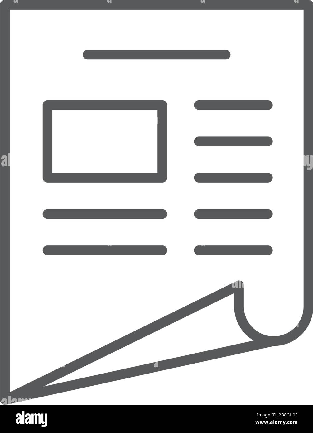 News symbol. Newspaper line icon, outline vector symbol illustration ...