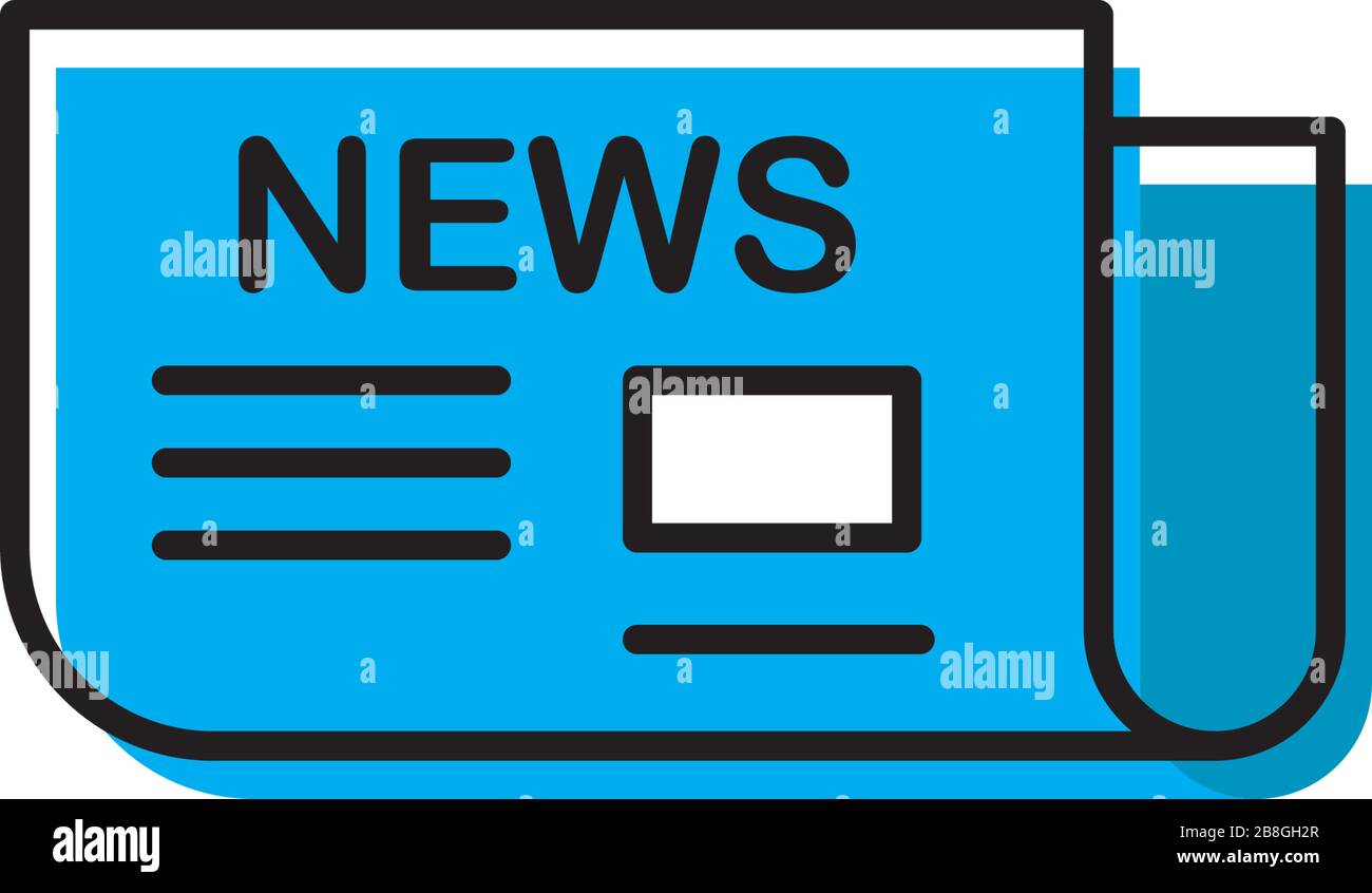 News symbol. Newspaper line icon, outline vector symbol illustration ...