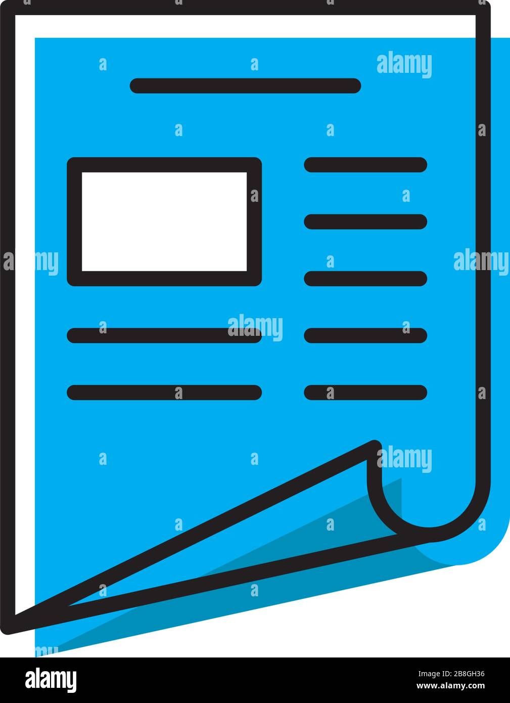 News symbol. Newspaper line icon, outline vector symbol illustration ...